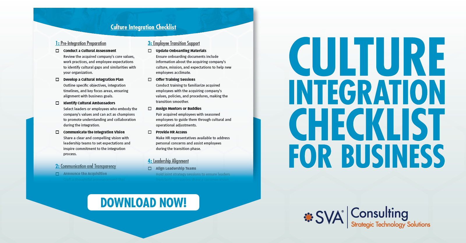 Culture Integration Checklist for Mergers and Acquisitions